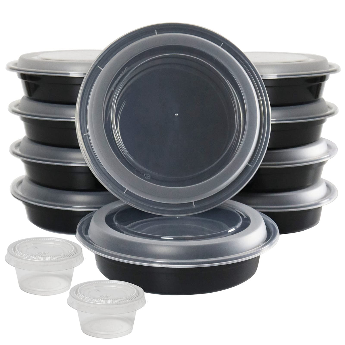 Hymeee 48Oz Round Meal Prep Containers Reusable With Lids Takeout Larg ...