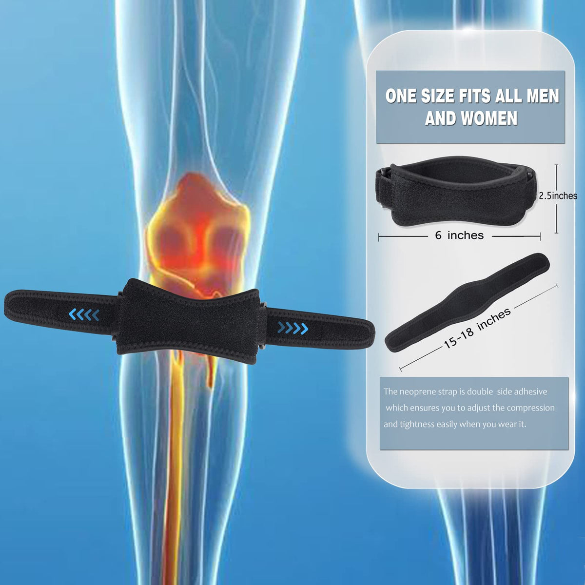 Wopoky Patella Tendon Knee Strap, Knee Pain Relief For Torn Meniscus A ...