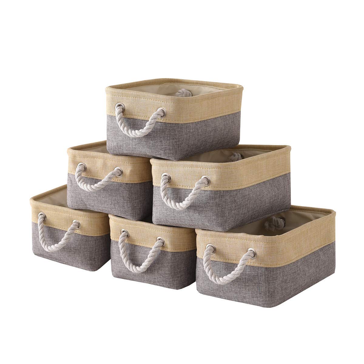 Sacyic Fabric Storage Baskets For Organizing(6 Pack) Small Baskets For ...