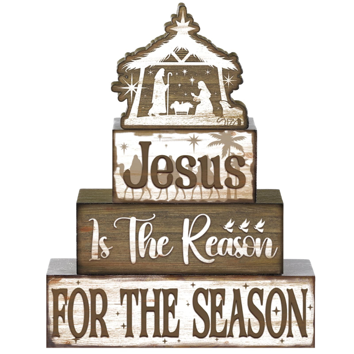 Moucuny 4 Pcs Christian Religious Table Decor Jesus Is The Reason for ...