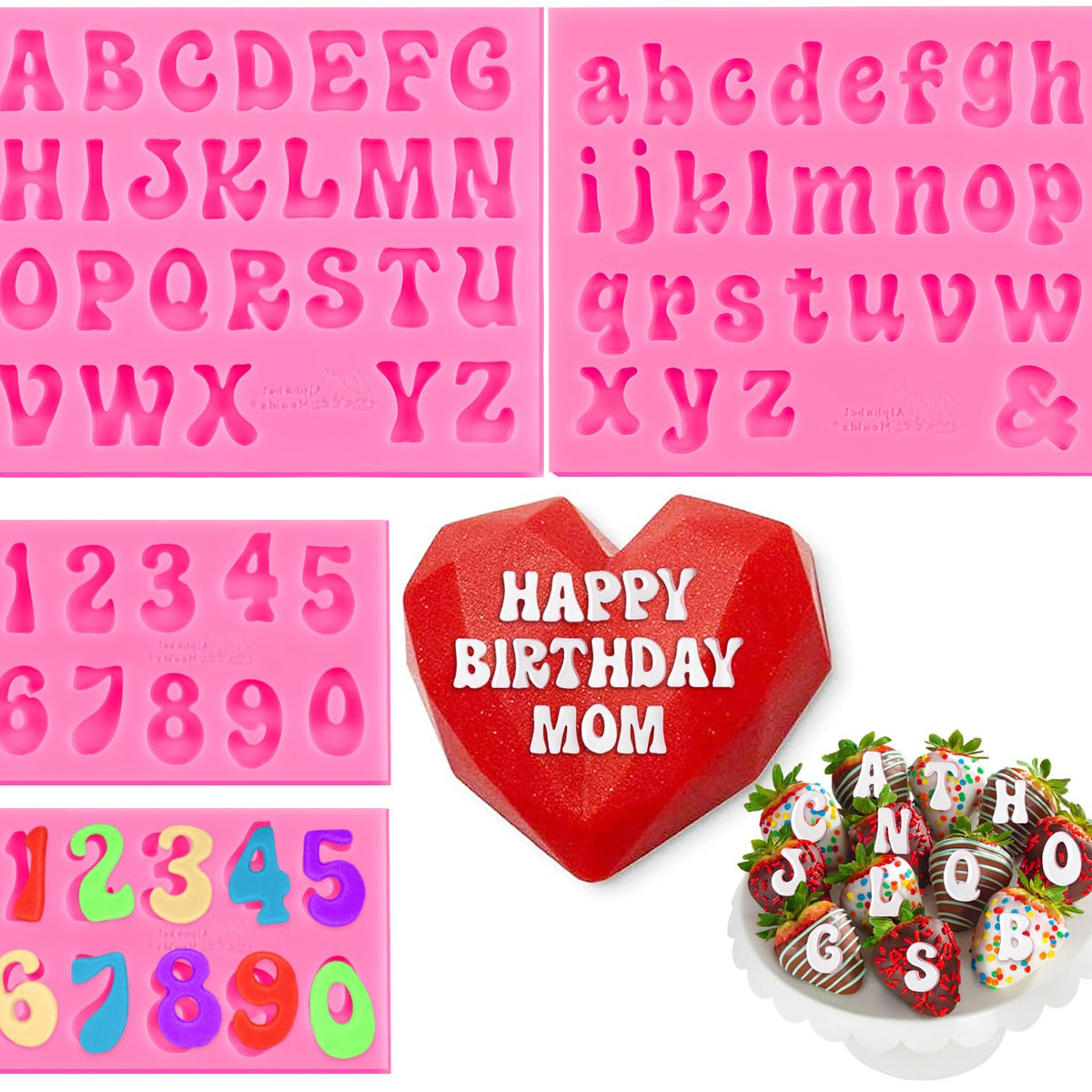 Ygaohf Silicone Alphabet Mold, Letter Molds For Chocolate, 3 Pcs Silic ...
