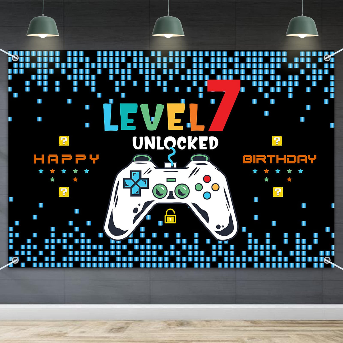 Hamigar 6X4Ft Happy 7Th Birthday Baner Backdrop - Level 7 Unlocked Bir ...