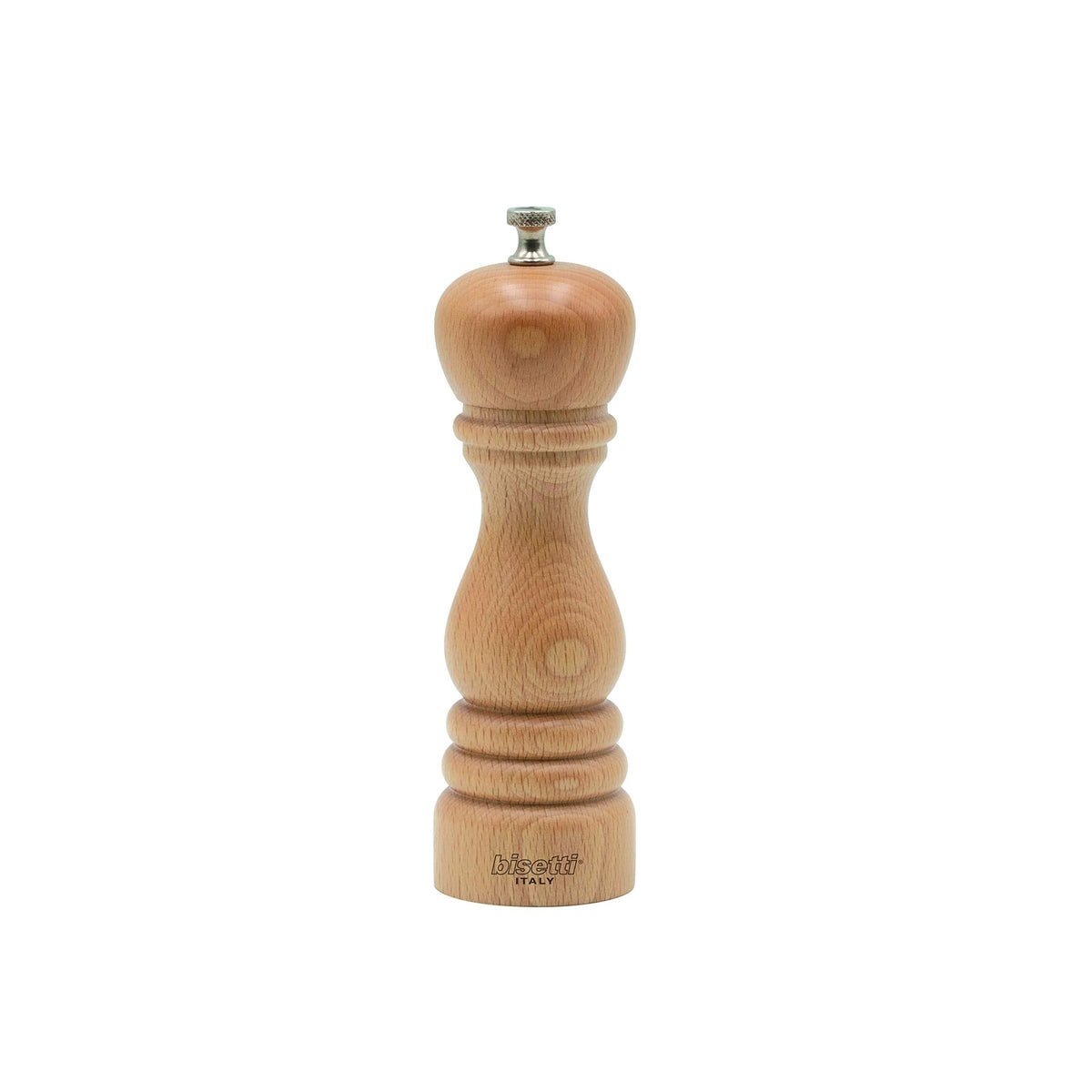 Bisetti Roma 7.5 Inch Beech Wood Salt Mill With Adjustable Grinder ...