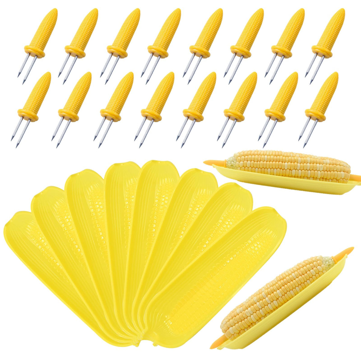 16 Pack Corn Cob Holders And 8 Pack Corn Dishes, Corn Dishes And Corn ...