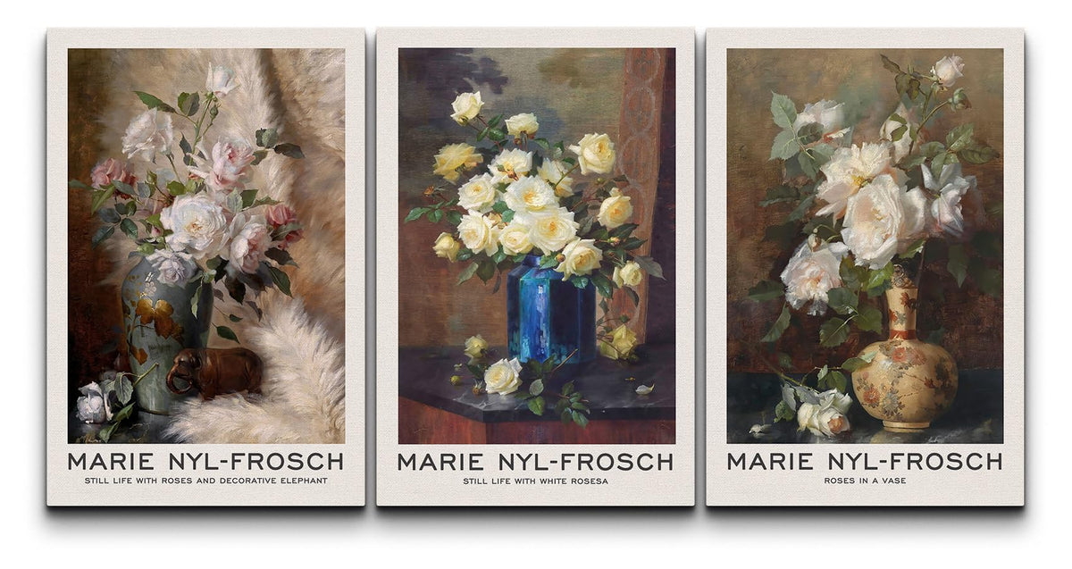 Wall26 Canvas Print Wall Art Set Marie Nyl-Frosch Inspired Floral Stil ...