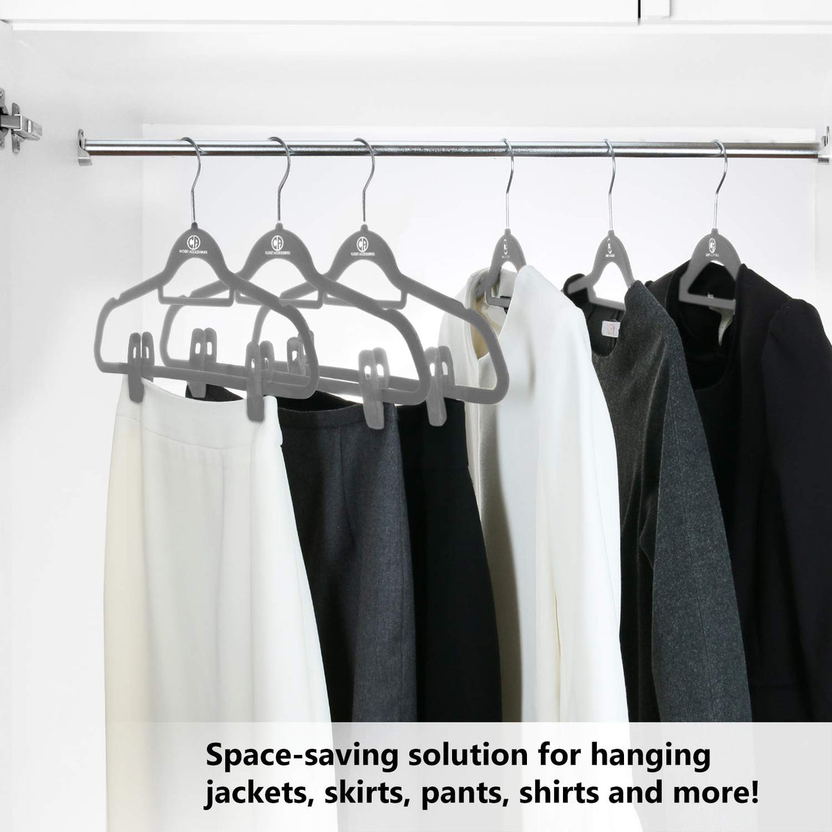 Closet Accessories Velvet Clips For Velvet Hangers. 10 Pack Gray ...