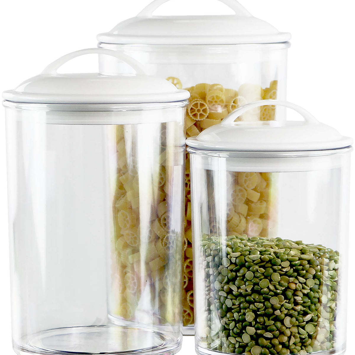 Calypso Basics By Reston Lloyd Acrylic Storage Canisters, Set Of 3, Wh ...