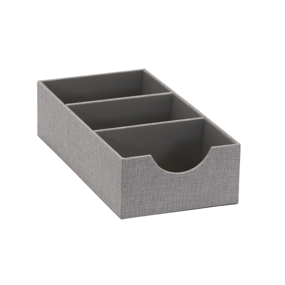 Household Essentials Grey 727-1 Deep 3 Section Drawer Organizer Box fo ...