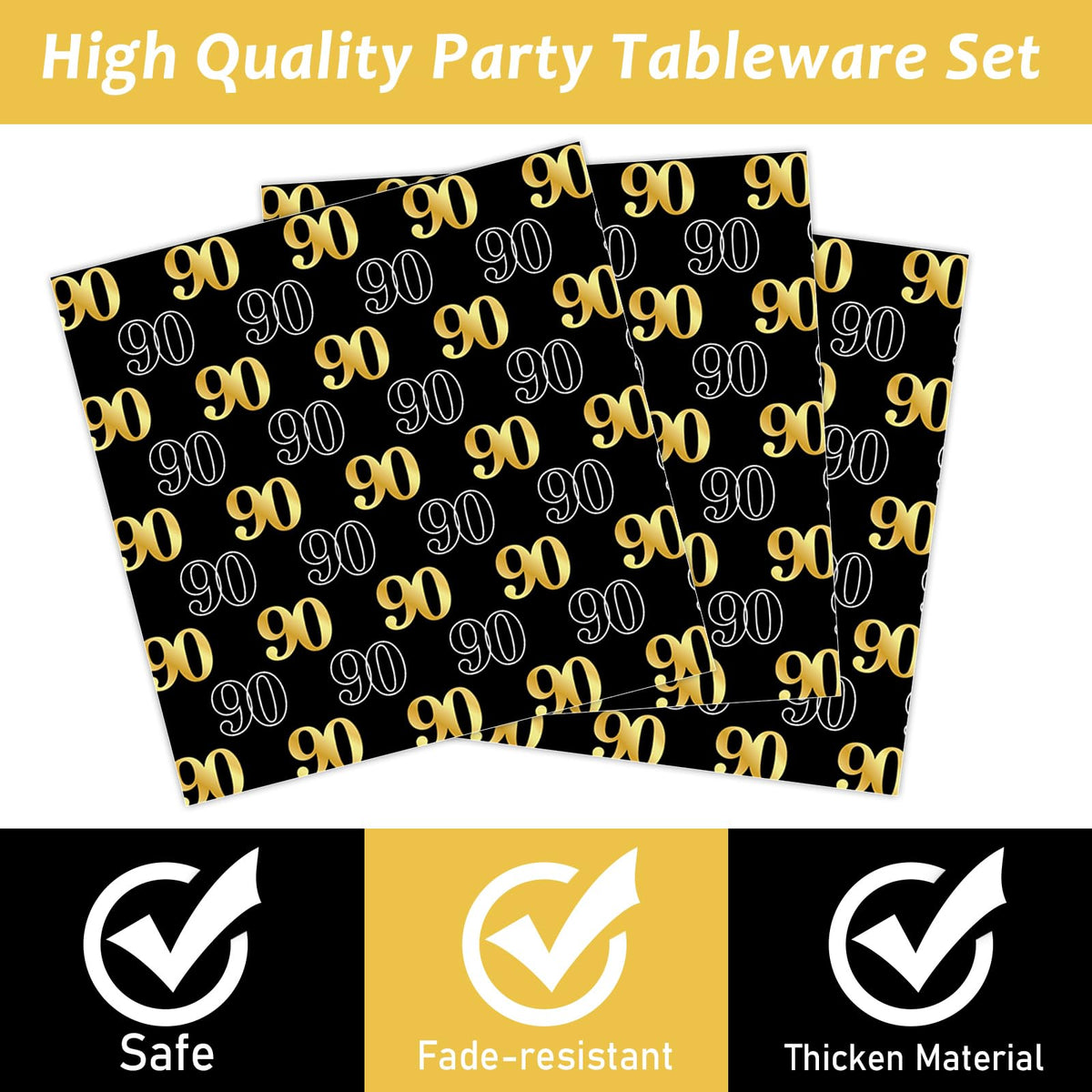 96Pcs 90Th Theme Birthday Party Tableware Vintage 1935 Party Supplies ...