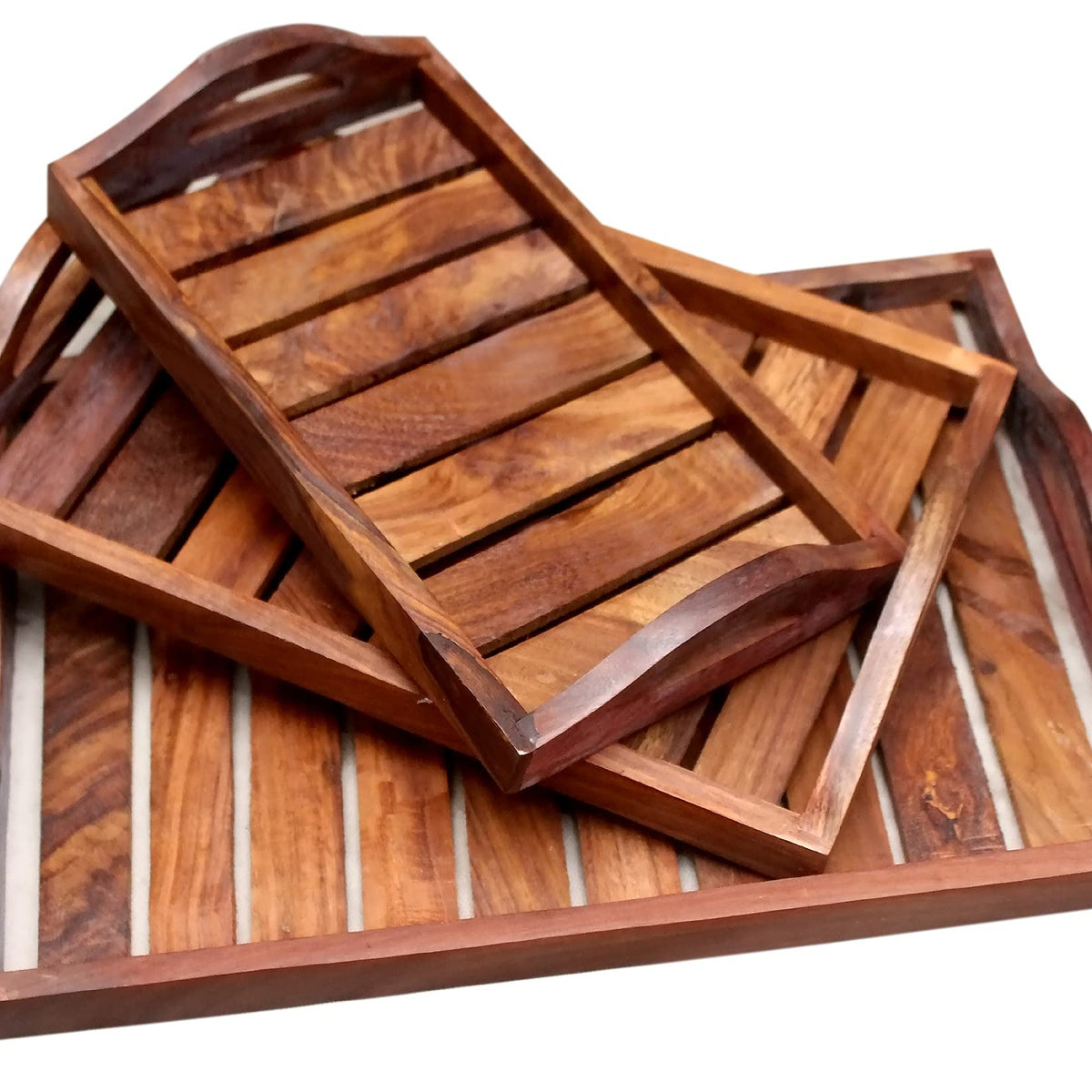 VDIX Wooden Tray for Decoration, Dining Room Table Wooden Tray for Ser ...