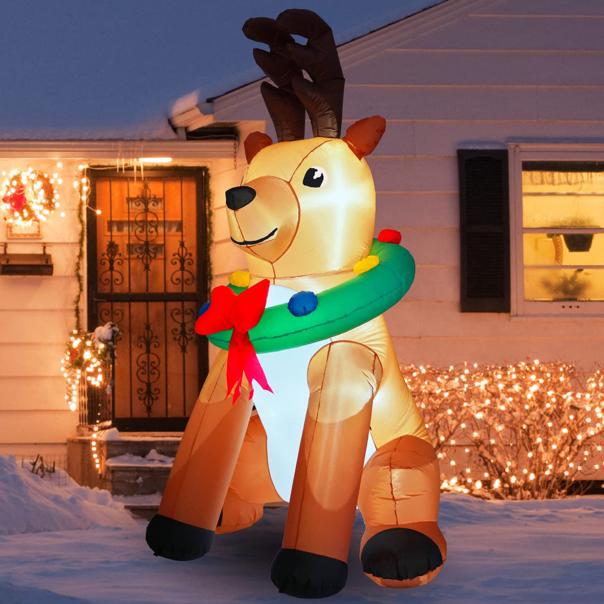 Christmas Inflatables Outdoor Decorations, 7FT Giant Reindeer Inflatab ...