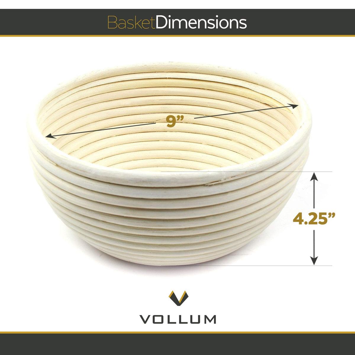Vollum Bread Proofing Basket Banneton Baking Supplies For Beginners ...