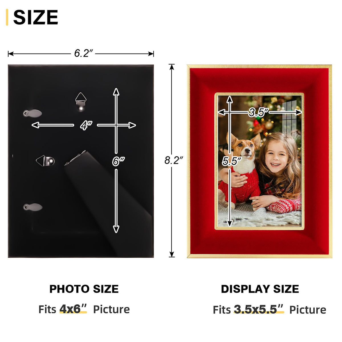 KSROECUD 4x6 Velvet Picture Frame, Red Velvet Photo Frames with Vintag ...