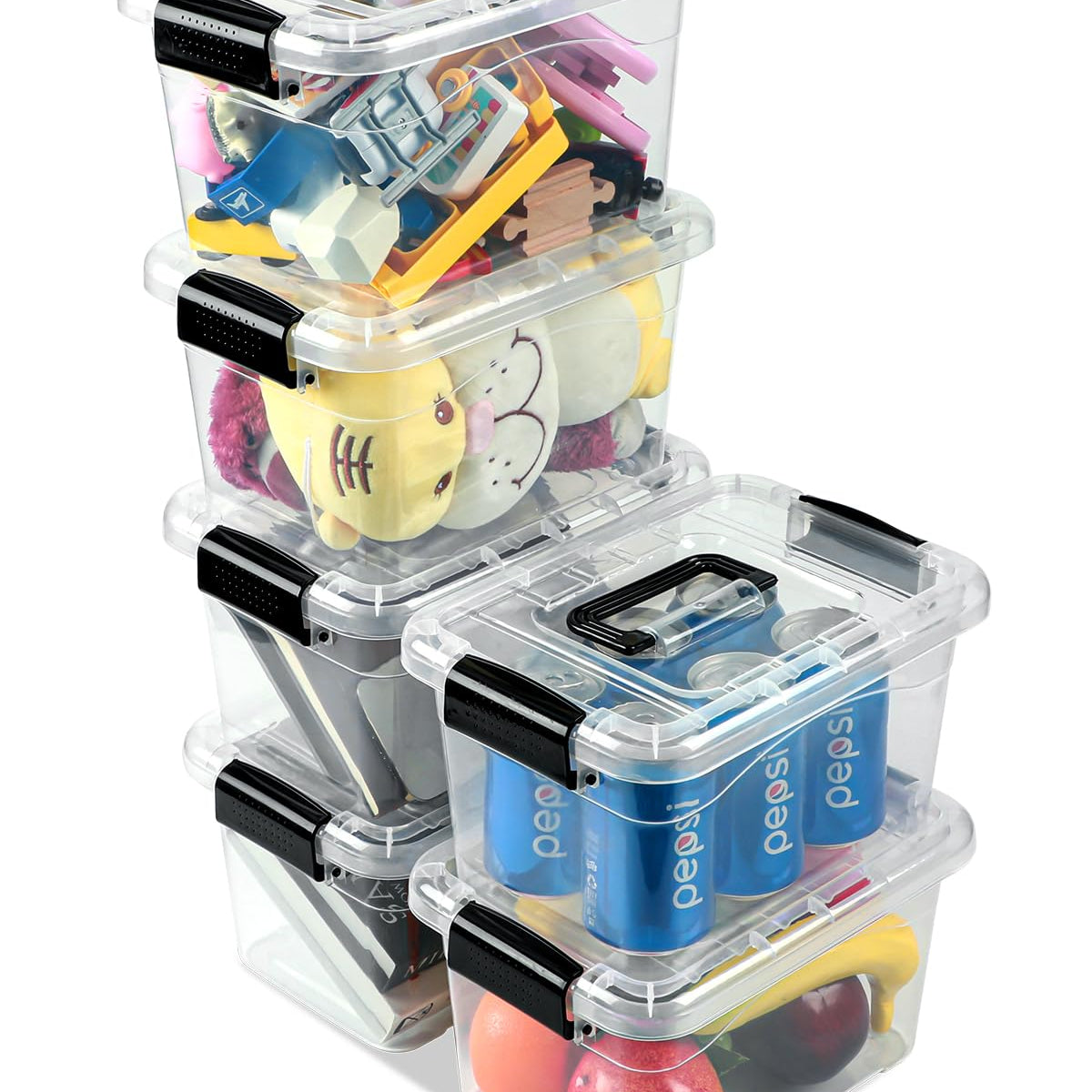Eoenvivs Plastic Storage Bins With Lids 6 Packs, 7 Quart Storage Organ ...