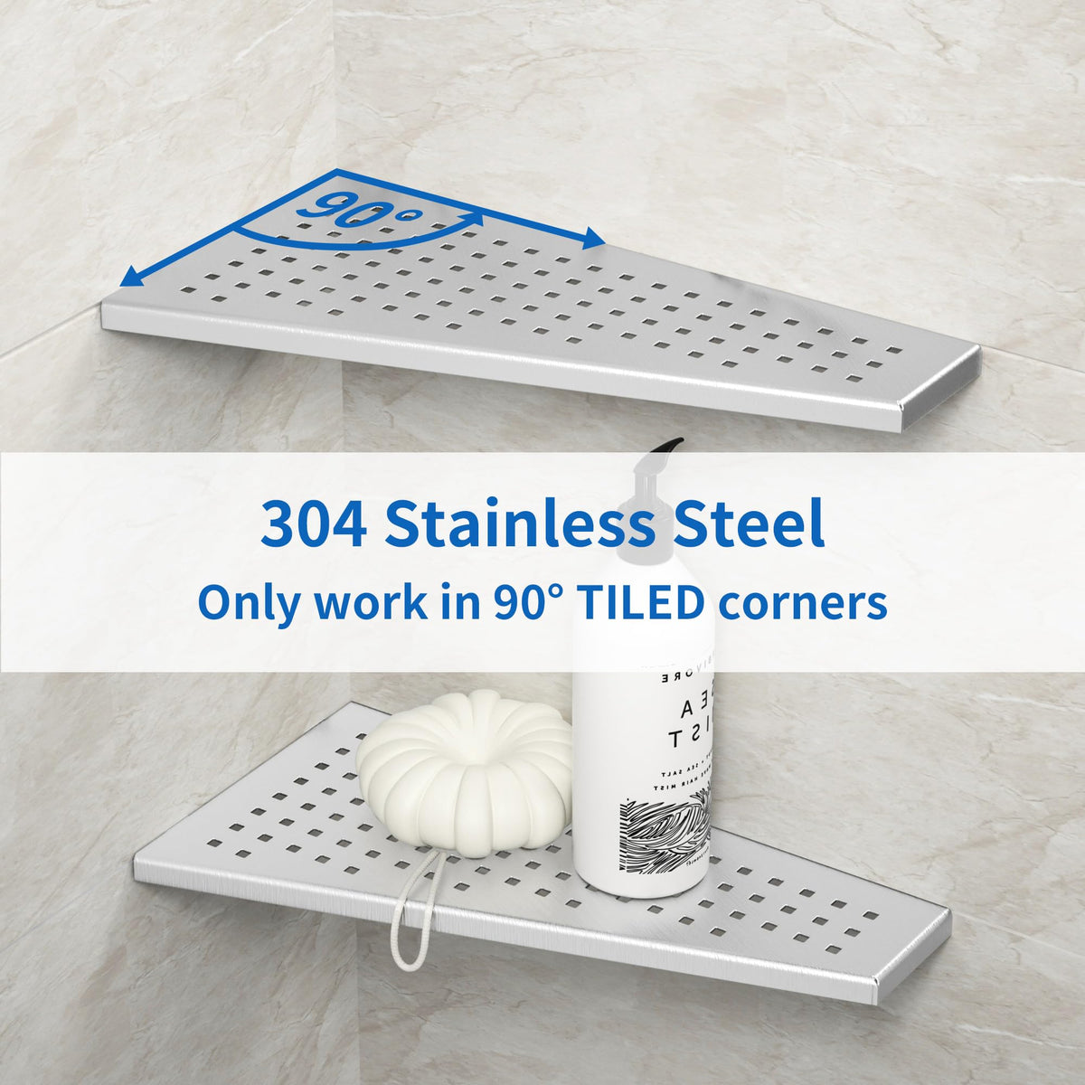 Bernkot Corner Shower Shelf 2Pcs, Trapezoid Shaped Corner Shelves 12 ...