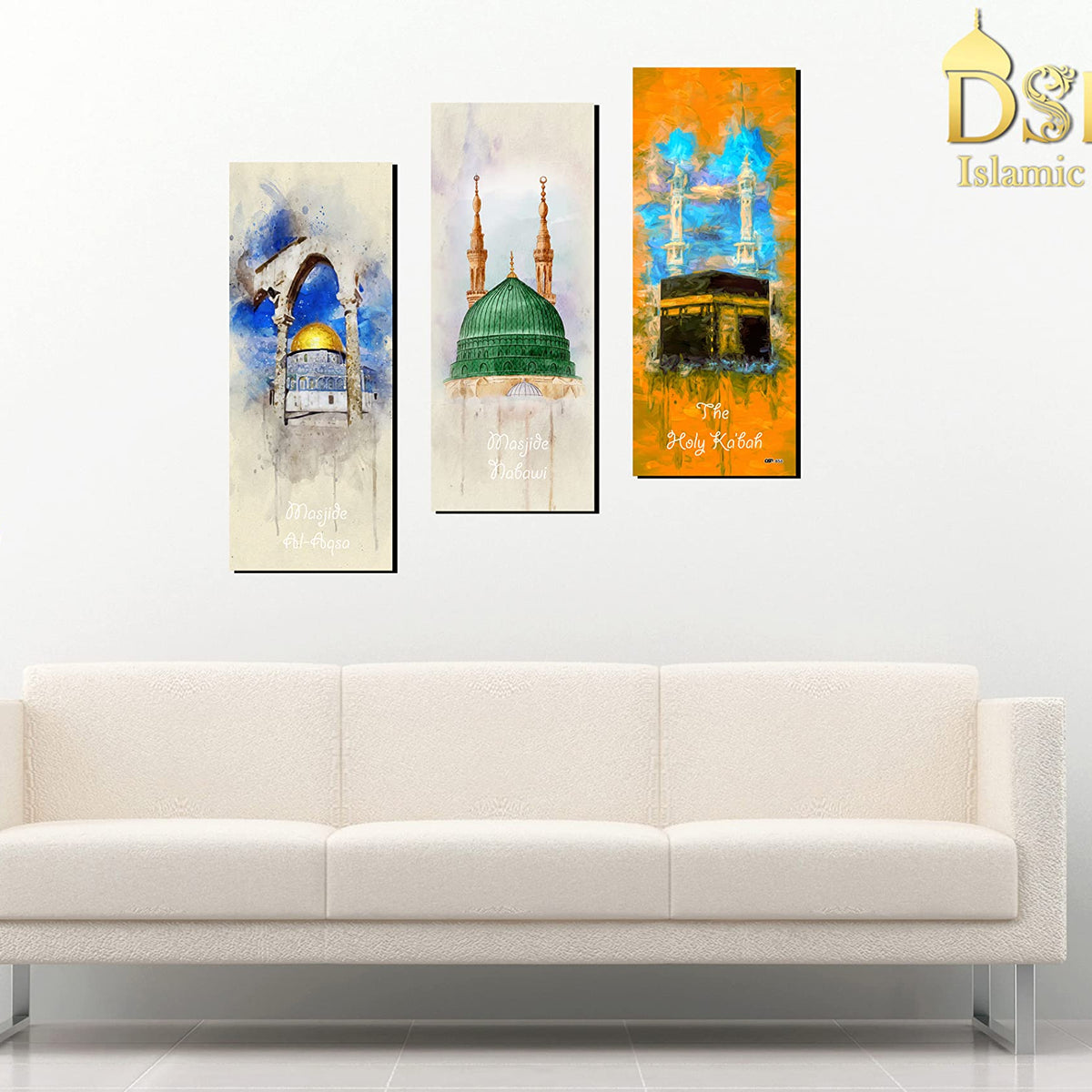 Dsr Art Makkah Kaaba Madina Shareef Masjid Aqsa Canvas Effect For Isla ...