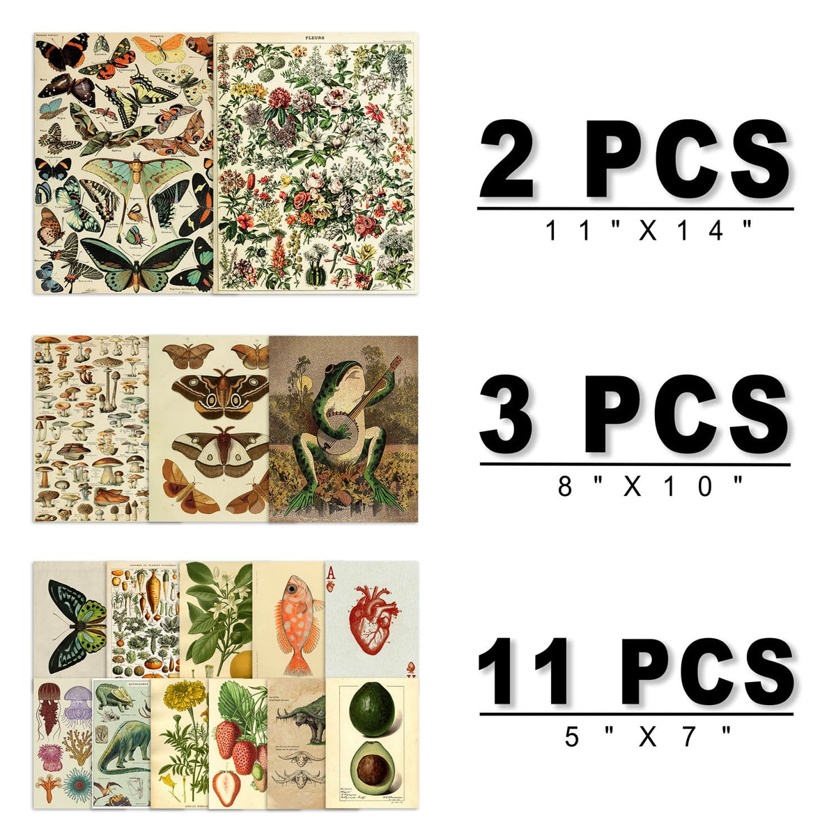 Anerza 16 Pcs Vintage Wall Art Decor, Cottagecore Wall Collage Kit For ...