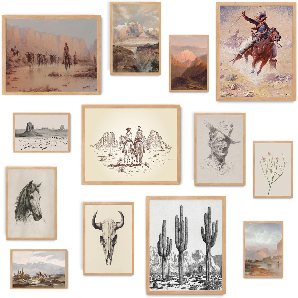 Kbkbart Western Decor, Vintage Western Wall Art Prints, Farmhouse West ...