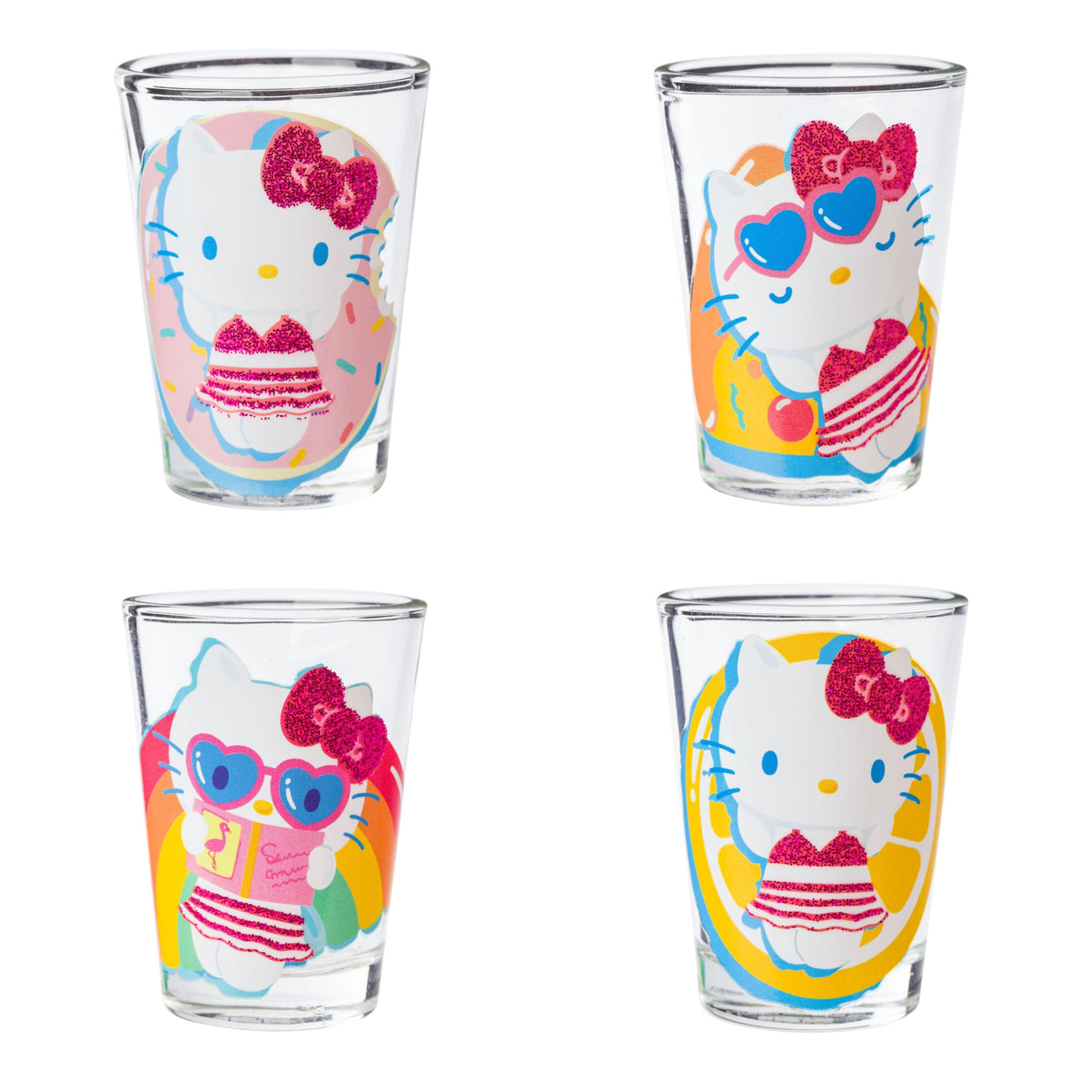 Silver Buffalo Sanrio Hello Kitty Summer Pool Floatie Glitter 4 Pack M ...