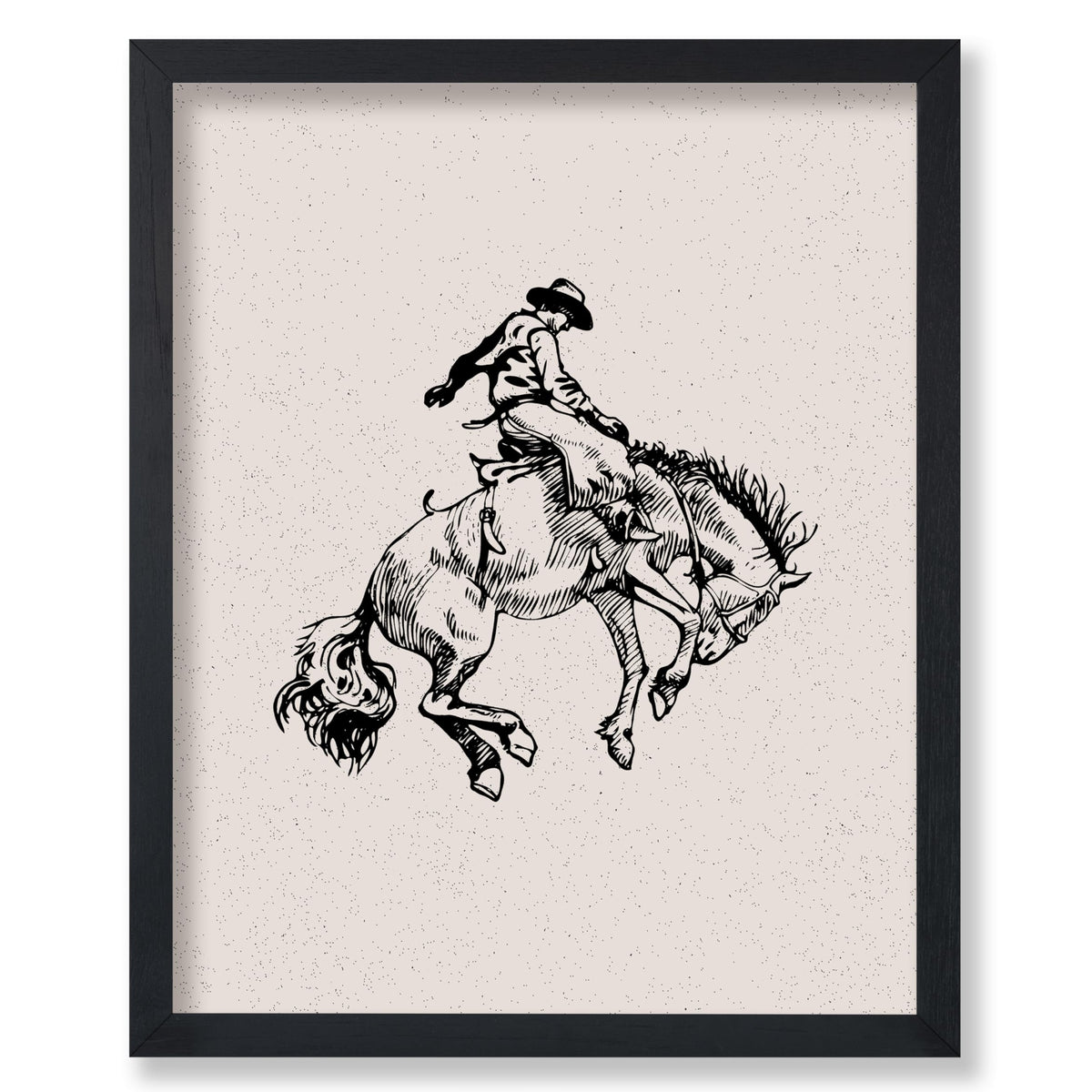 Poster Master Cowboy Poster - Retro Cowboy On Bucking Horse Print - Ro ...