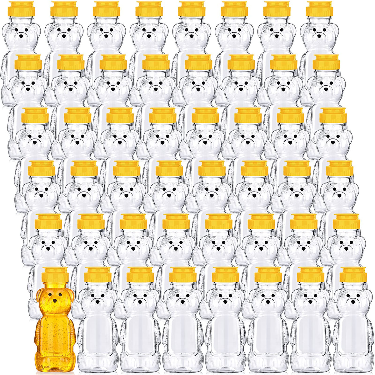 Thenshop 48 Pcs 8Oz Plastic Honey Bear Bottle Empty Honey Squeeze Bott ...