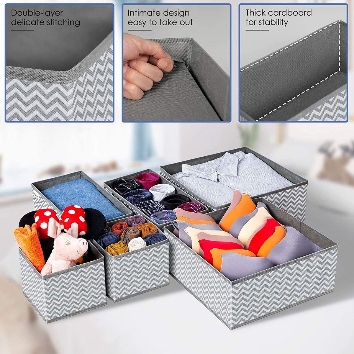Flyngo Foldable Drawer Organizer For Clothes, Wardrobe, Undergarment O ...