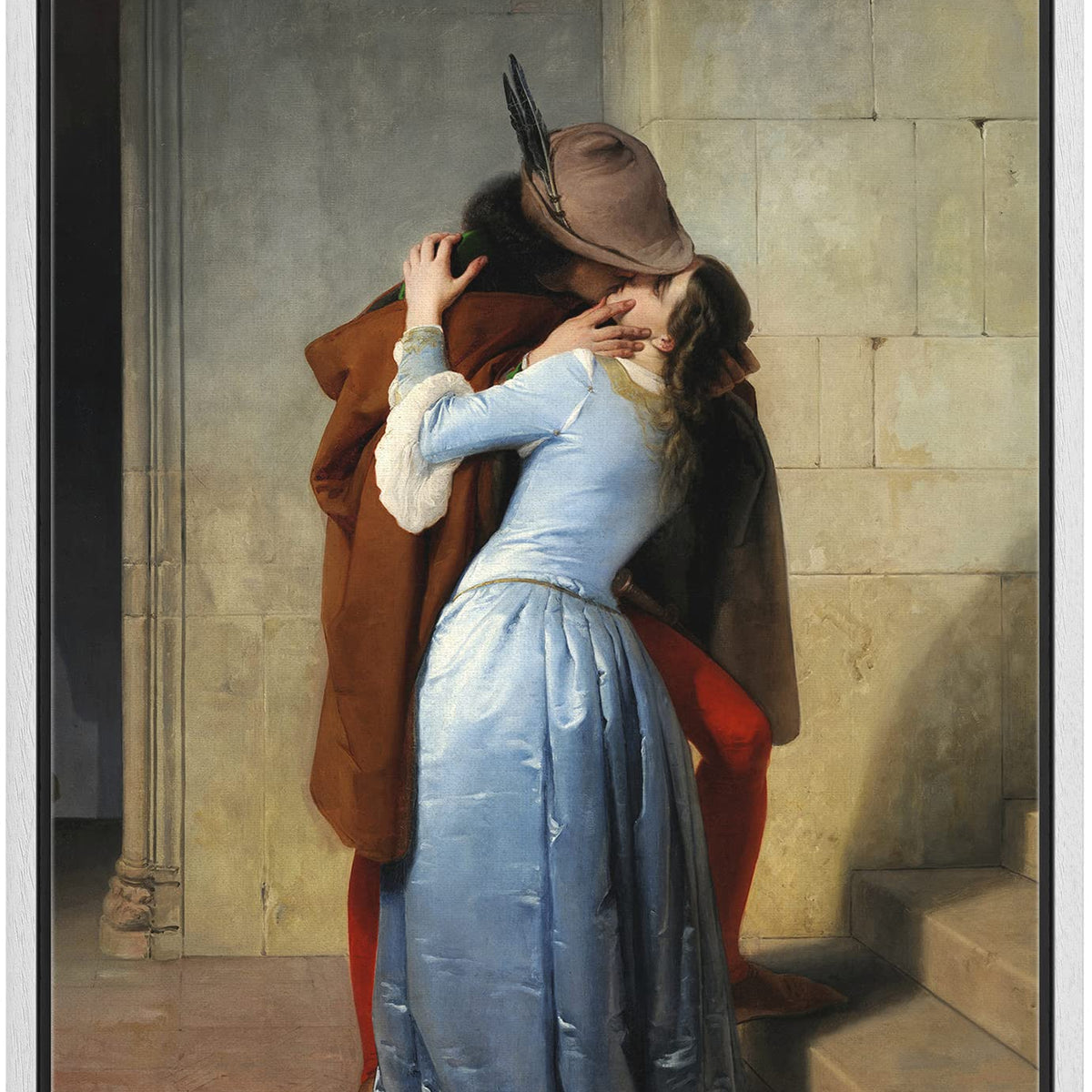 Wall26 The Kiss (Il Bacio) By Francesco Hayez - Framed Canvas Print Wa ...