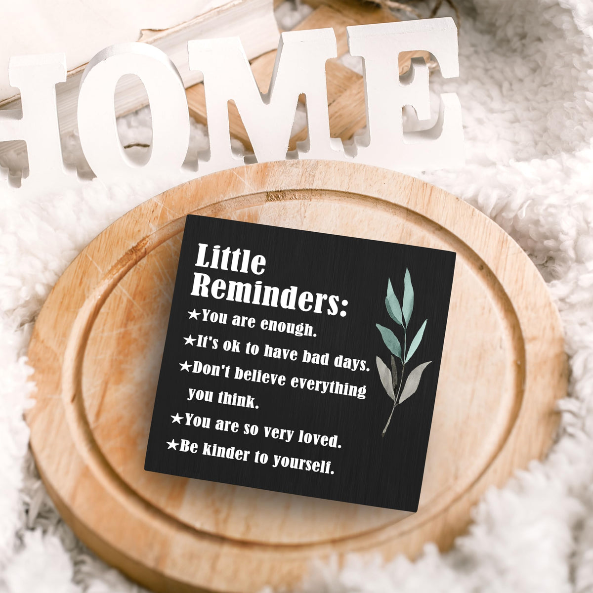SRADMO Inspirational Little Reminders Wood Box Sign Desk Decor, Inspir ...