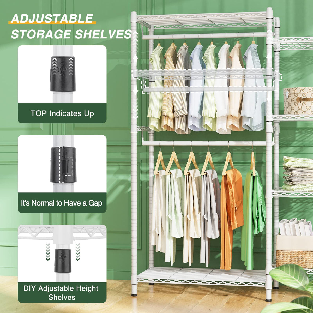 LEHOM G6 Wire Garment Rack Heavy Duty Clothes Rack Compact Large Size ...