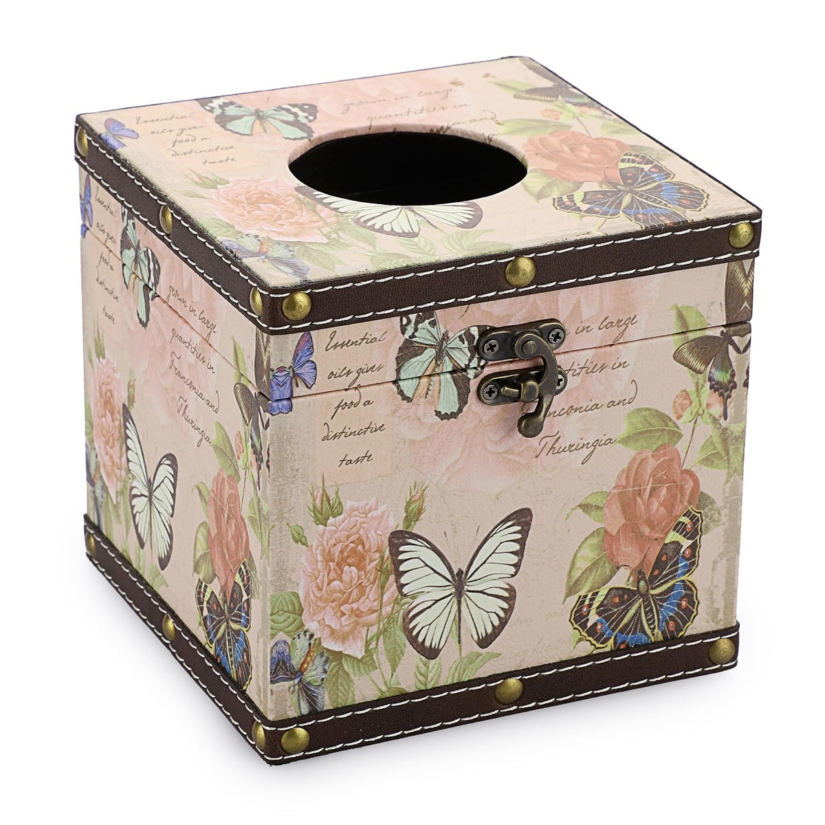 Sumnacon Tissue Box Retro Wood Square Tissue Box Cover Vintage Cube Ti ...