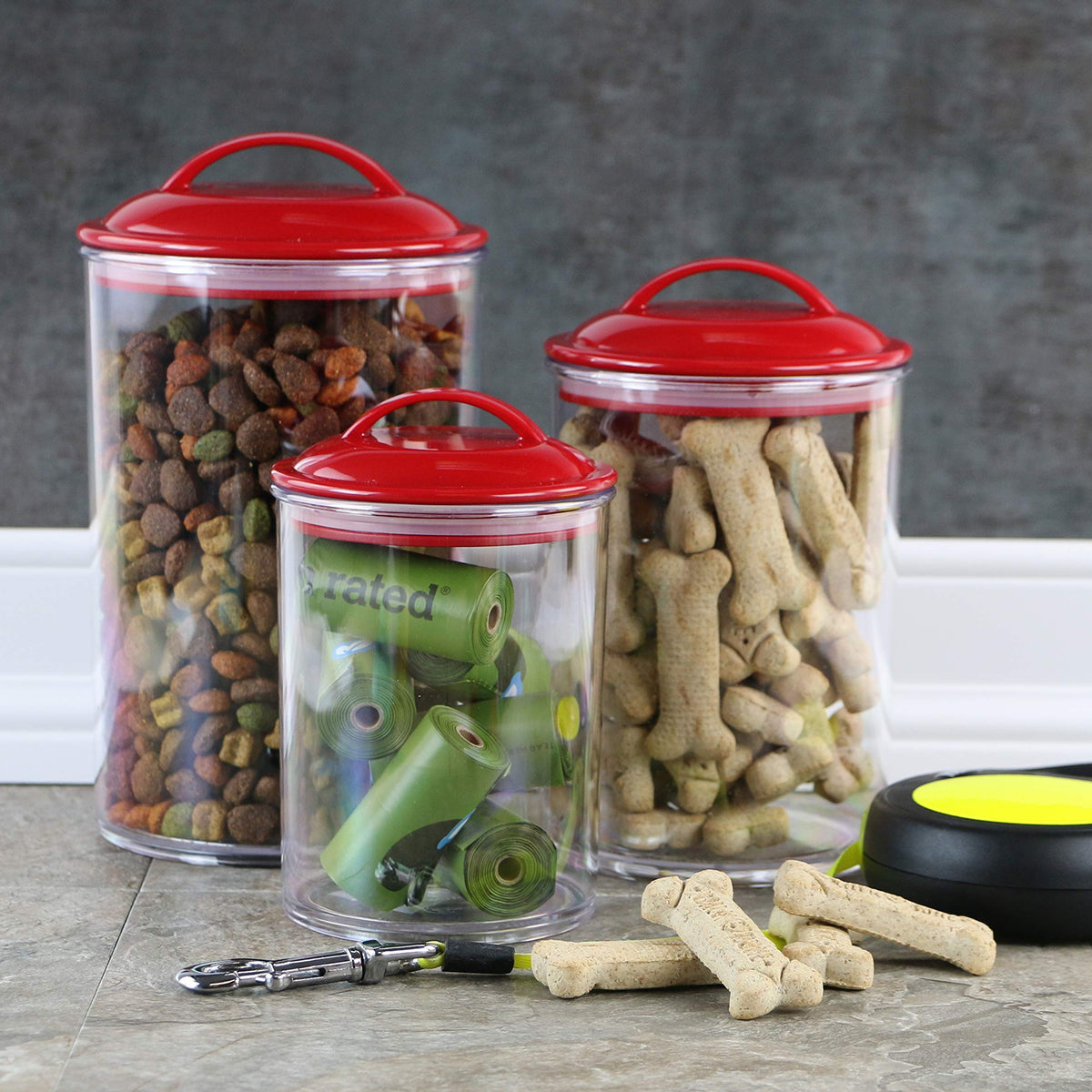 Calypso Basics By Reston Lloyd Acrylic Storage Canisters, Set Of 3, Re ...