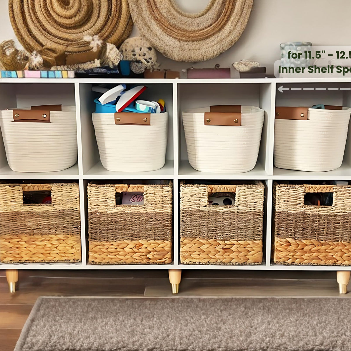 Chi An Home Wicker Storage Cubes 10.5 X 10.5, Set Of 4 Heavy Duty Hyac ...