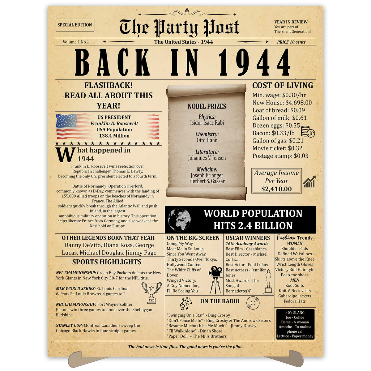 80Th Birthday Party Decorations Poster - 80 Years Ago Anniversary Sign ...