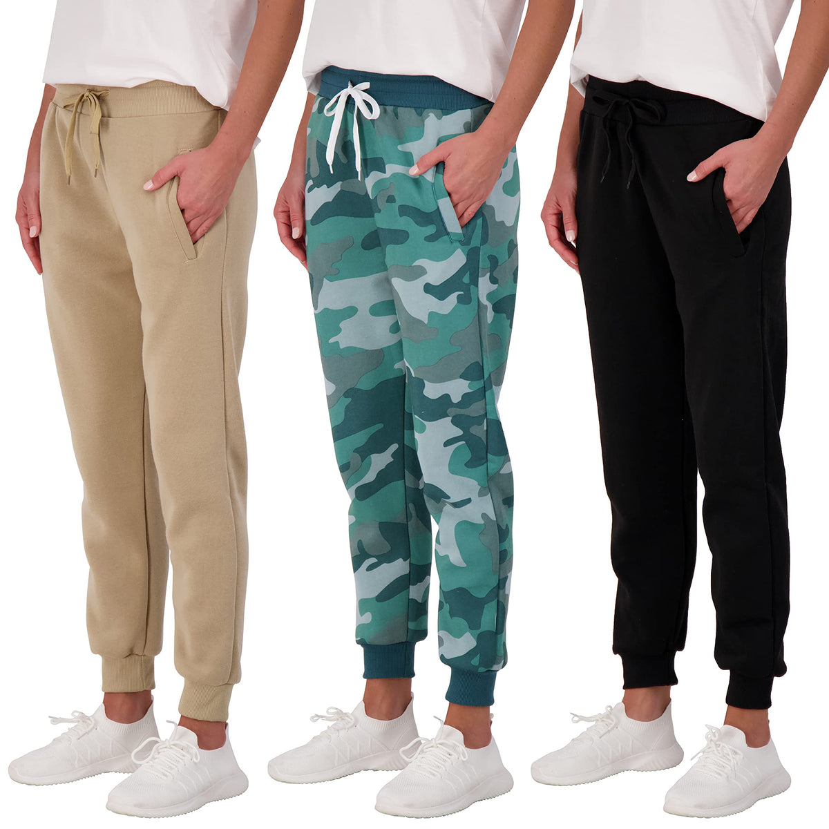 3 Pack: Womenas Plus Size Just My Fleece Jogger Running Bottoms Comfor ...