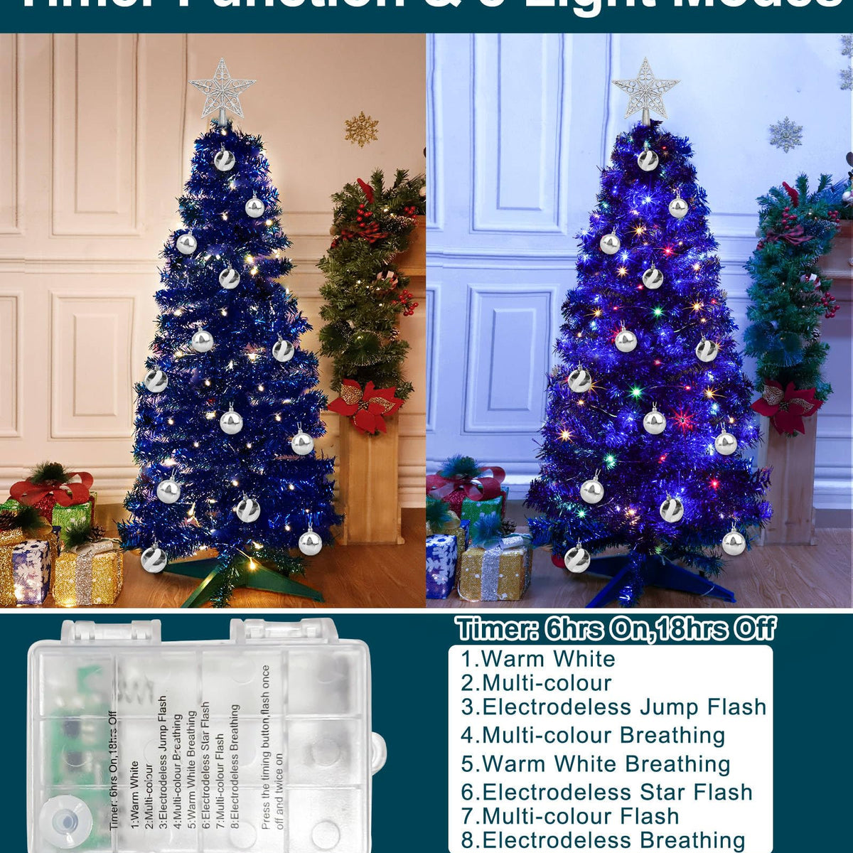 Dual Color Change & Timer 4 Ft Christmas Tree with 8 Mode 100 Warm Whi ...