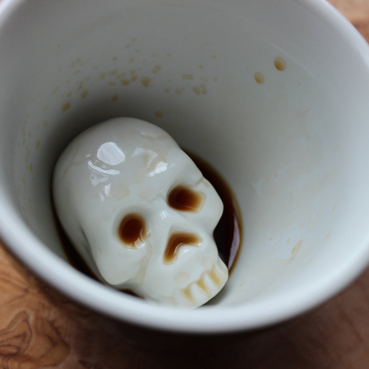 CREATURE CUPS Skull Ceramic Cup (11 Ounce Black Exterior) - Creepy Cup ...