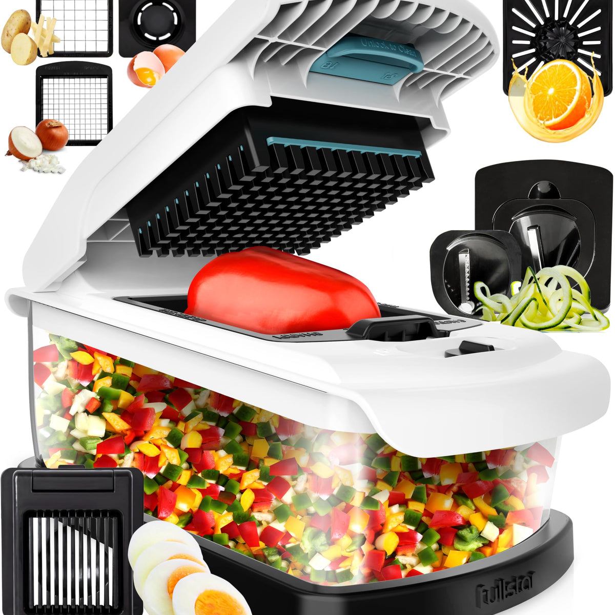 Fullstar 9-In-1 Vegetable Chopper With Extra Large Catch Tray - Xl Veg ...