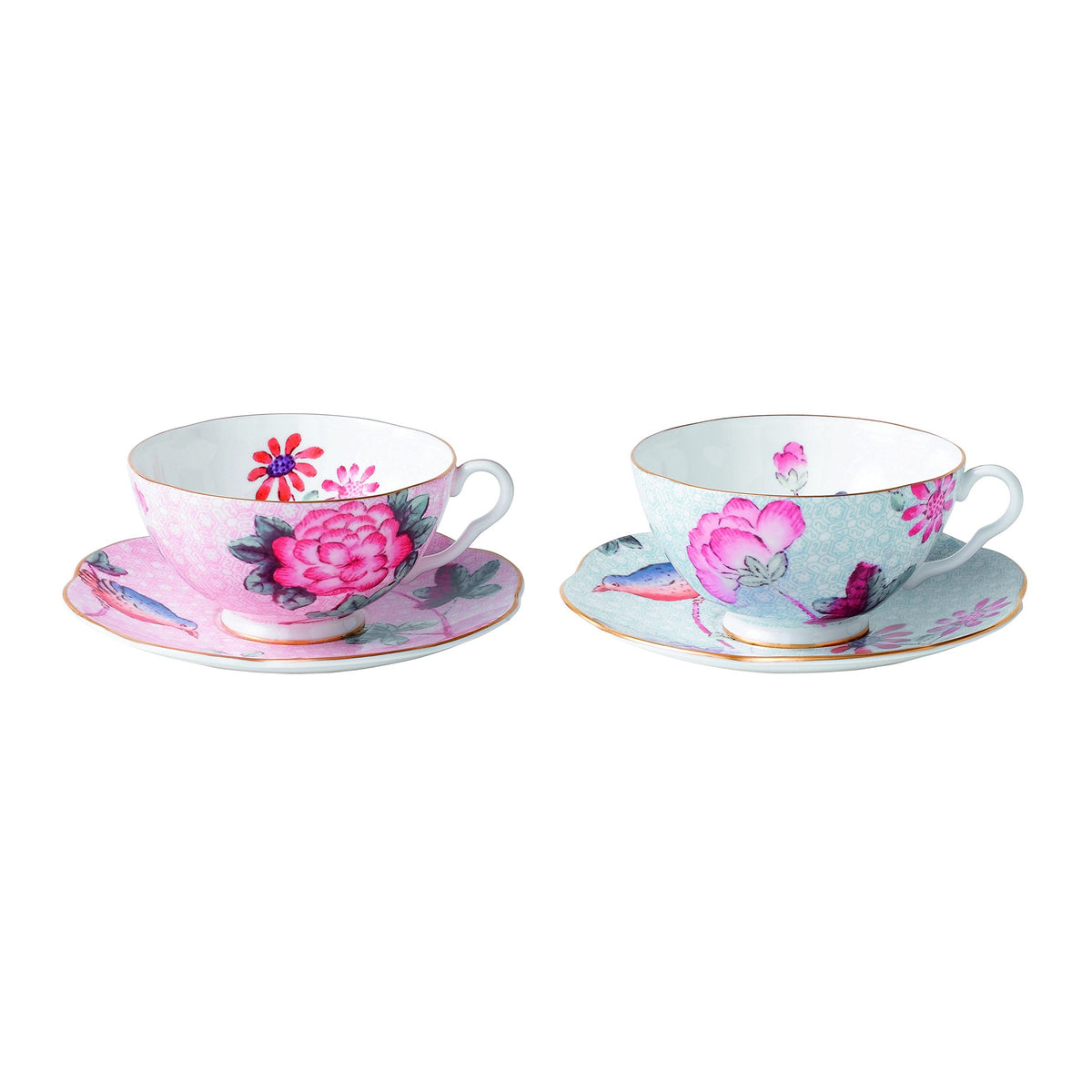 Wedgwood Cuckoo Set of 2 Teacup & Saucer Set 8 oz Pink & Blue ...