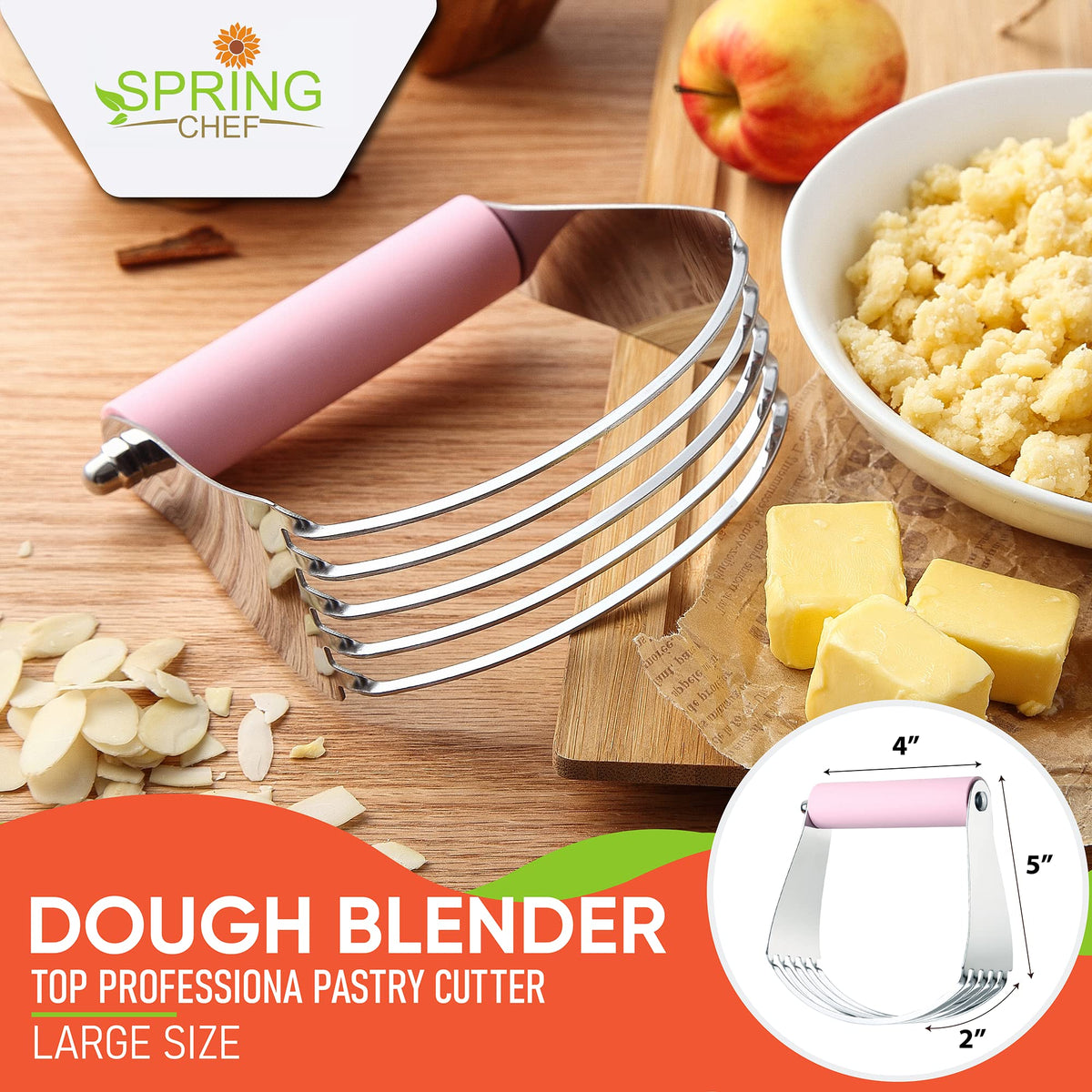Spring Chef Large Dough Blender For Baking, Professional Dough Cutter ...
