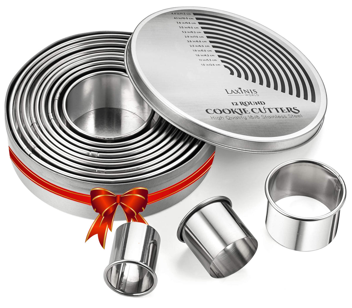 Round Cookie Biscuit Cutter Set, 12 Graduated Circle Pastry Cutters, H ...