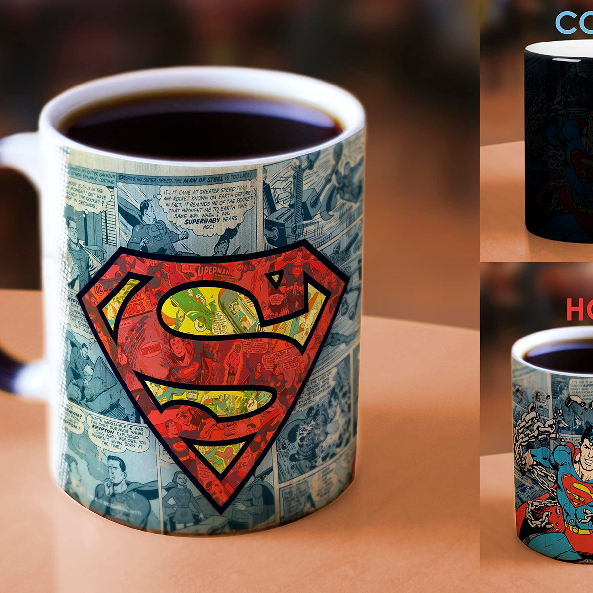 Morphing Mugs Dc Comics - Superman - Retro Comic Book Logo - One 11 Oz ...