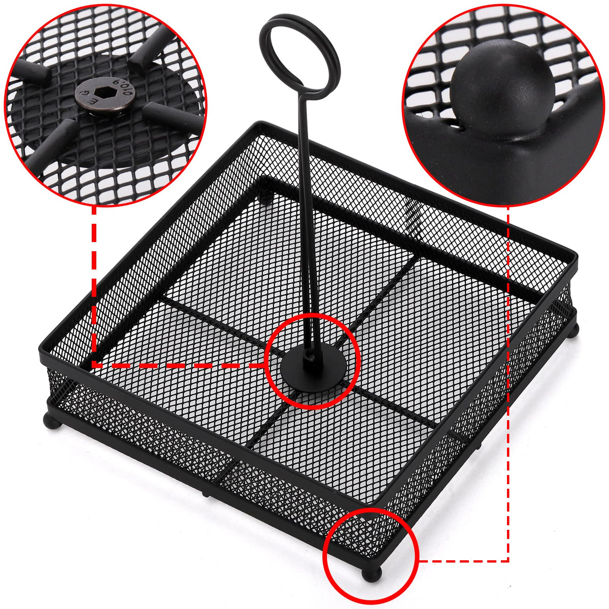 Lyellfe Set Of 2 Metal Condiment Caddy, Square Table Caddy Collection ...