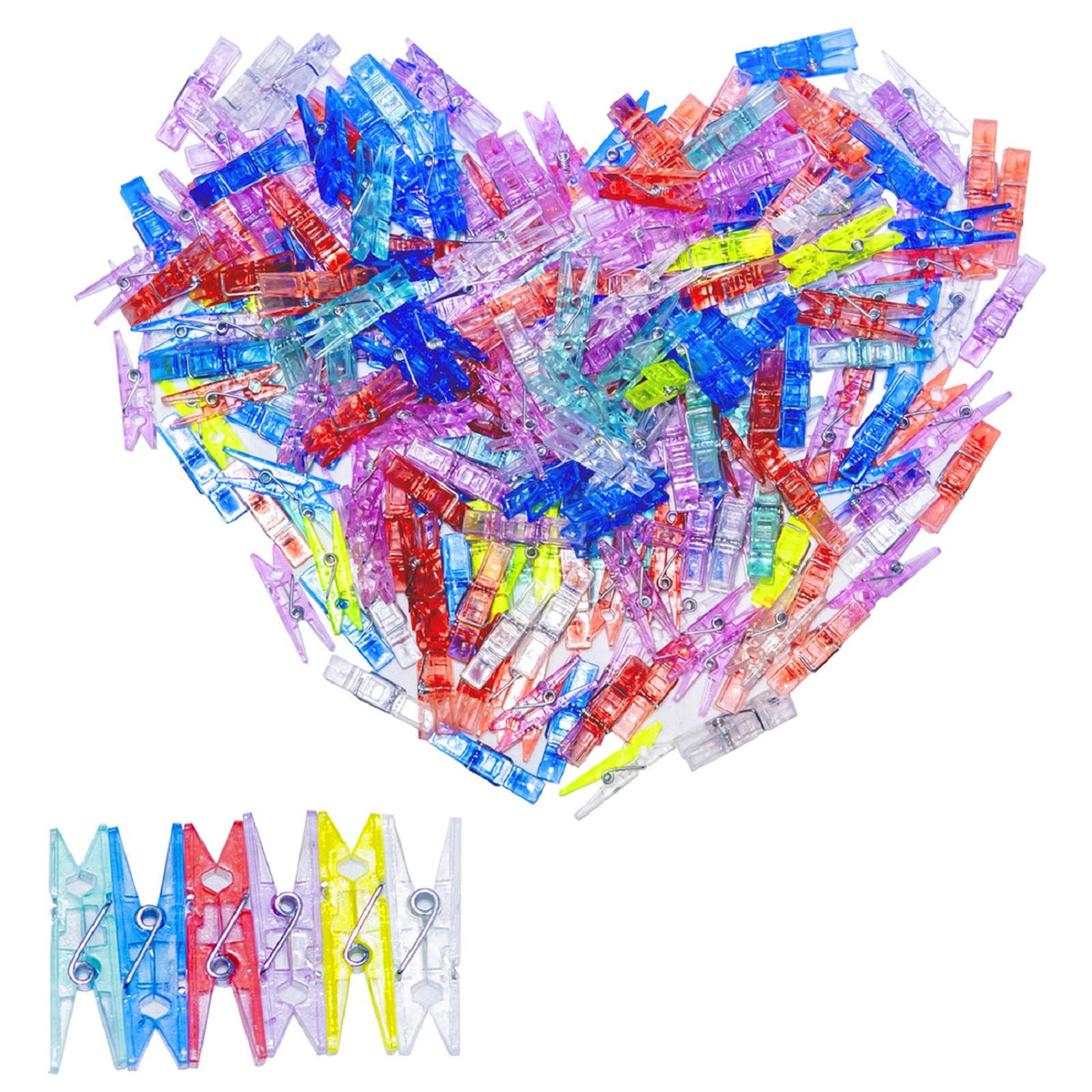 Angmln 120 Pieces Photo Clips Mini Colored Plastic Clips, Clothespins ...