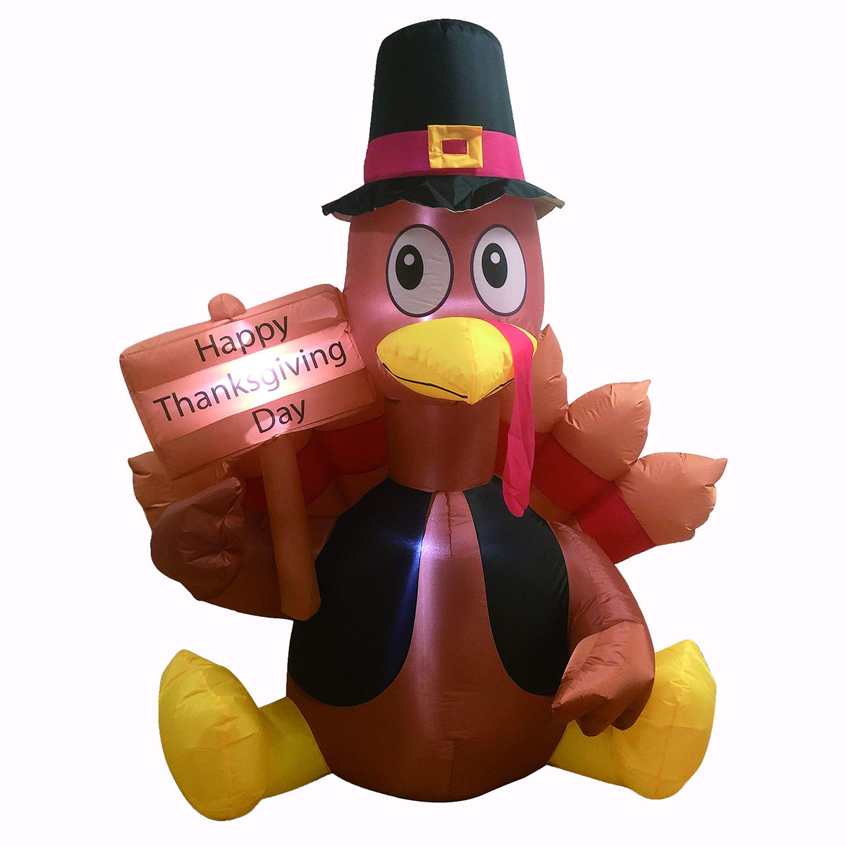 MorTime 6 FT Thanksgiving Inflatable Turkey, Blow up Lighted Turkey De ...