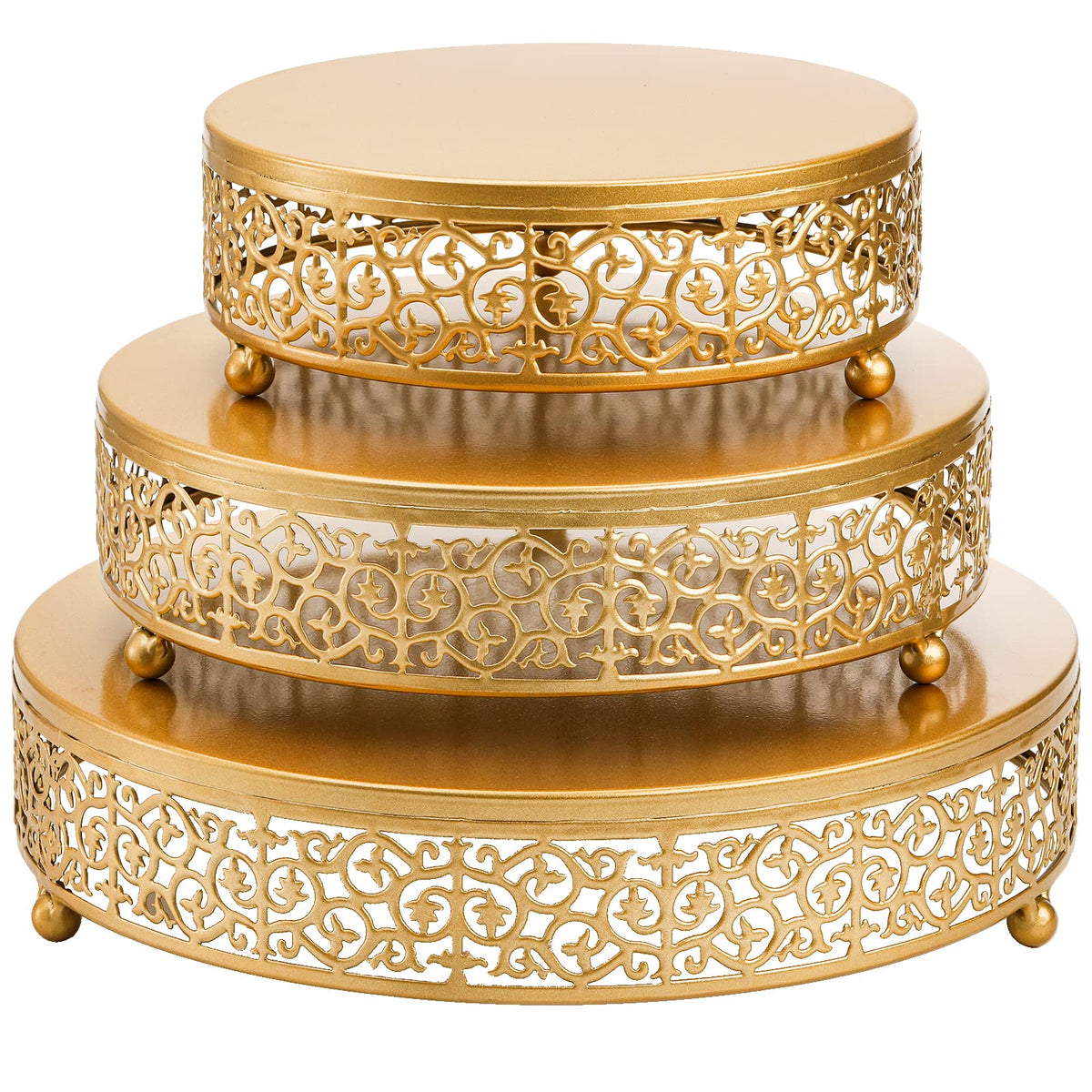 Hedume 3 Pack Cake Stands, Metal Cake Stands, Dessert Display Cupcake ...