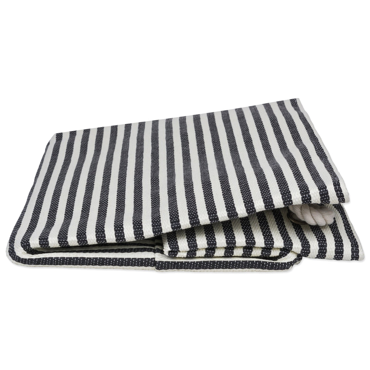 Dii Woven Paper Storage Bin, Pinstripe, Black, Large Round ...