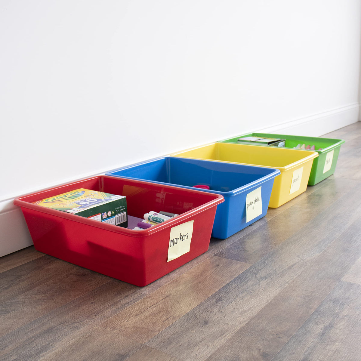 Humble Crew Large Primary Plastic Storage Bins Set of 4 Primary Colors ...