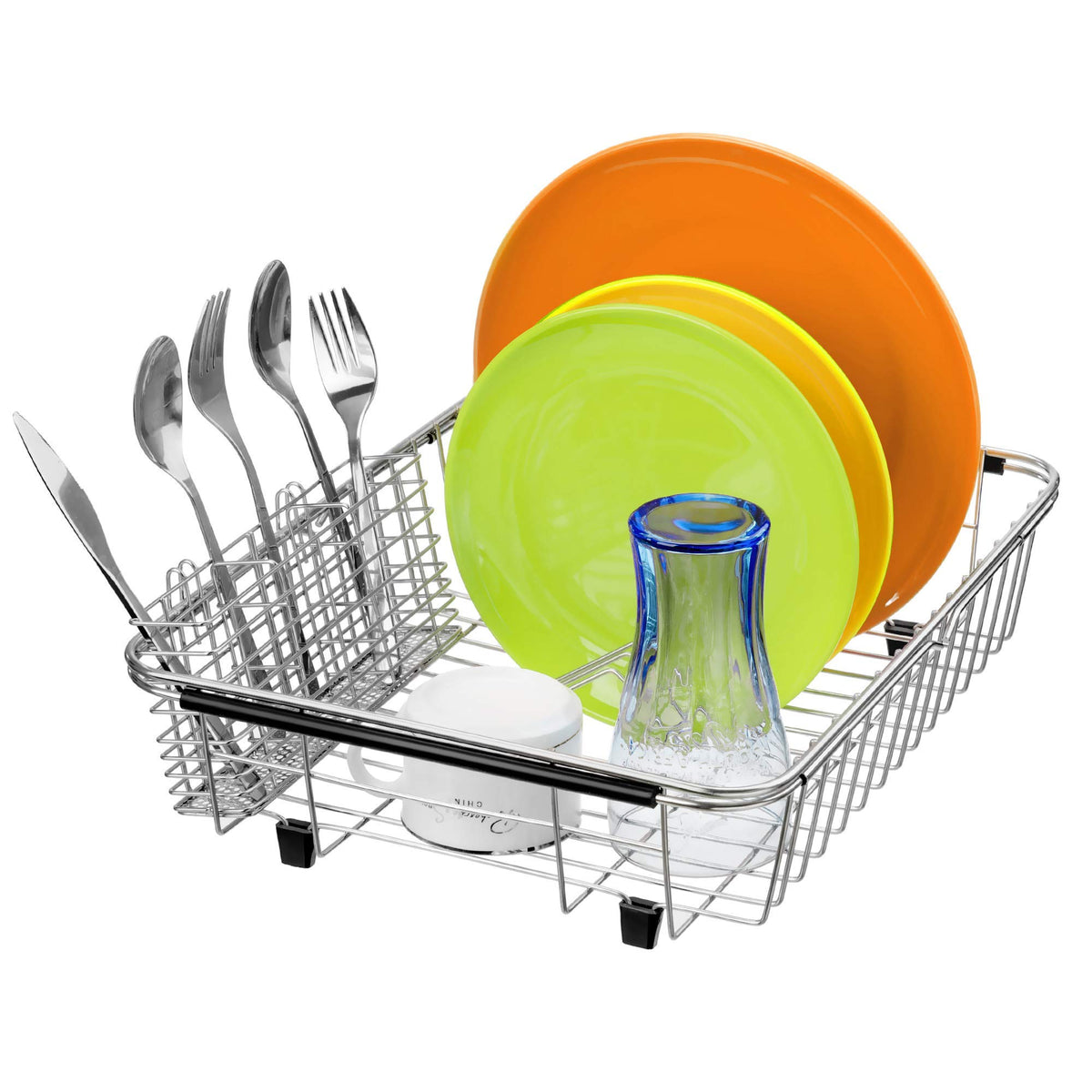 Slideep Expandable Dish Drying Rack, Stainless Steel Over The Sink Dis ...