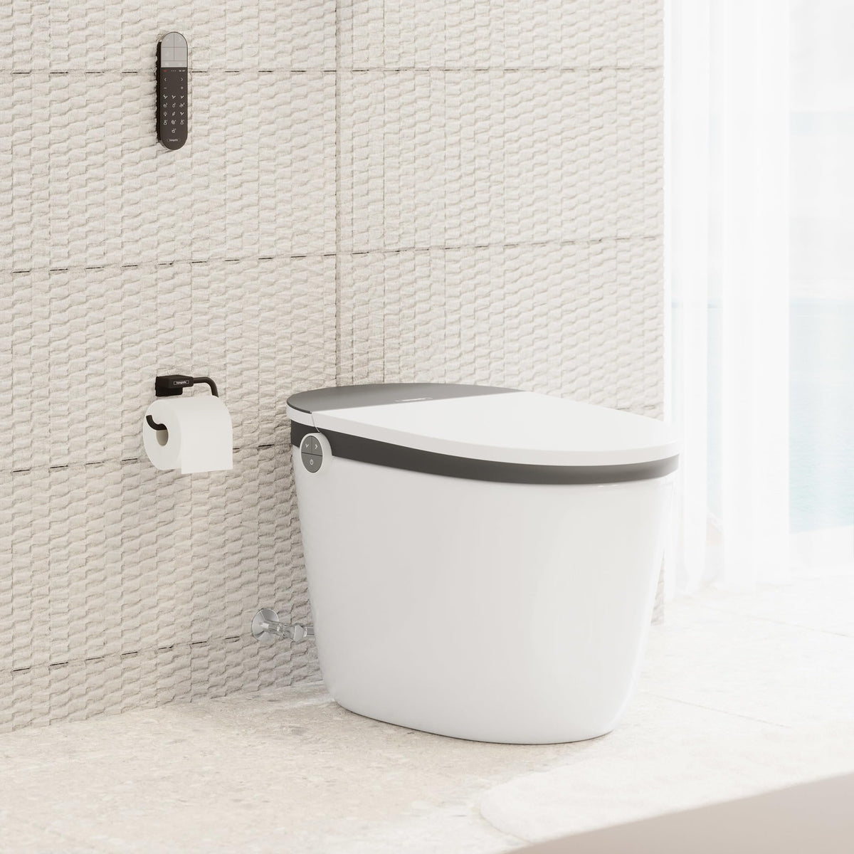 Hansgrohe Addstoris 6-Inch Roll Holder Without Cover In Matte Black, 4 ...