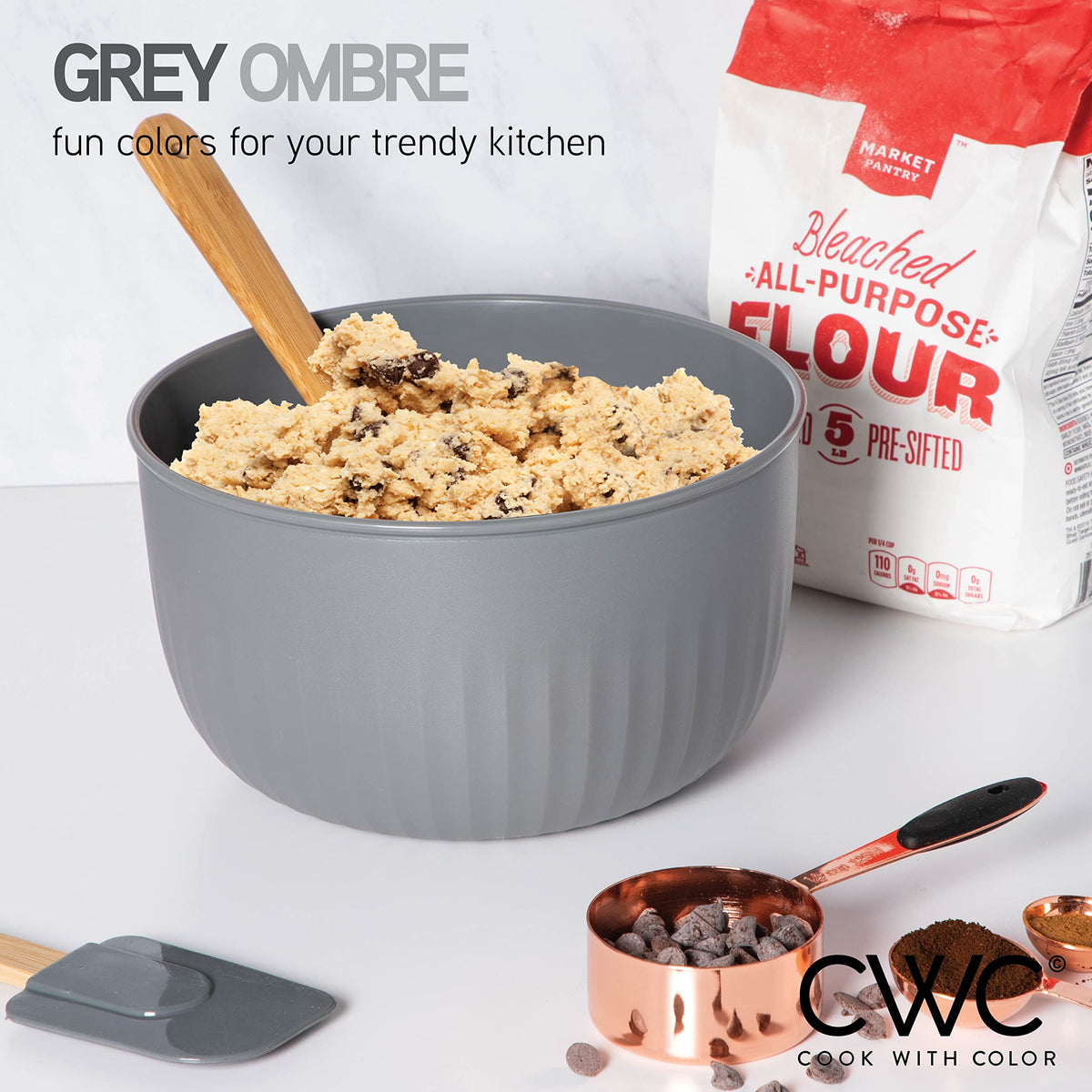 Cook With Color Prep Bowls With Lids- Deep Mixing Bowls Nesting Plasti ...